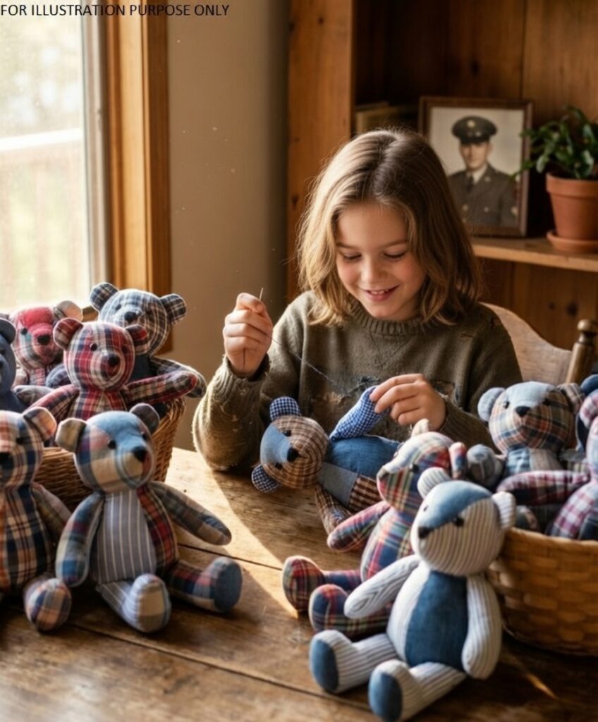 My son sewed 20 teddy bears from his late dad’s shirts for charity. At ...